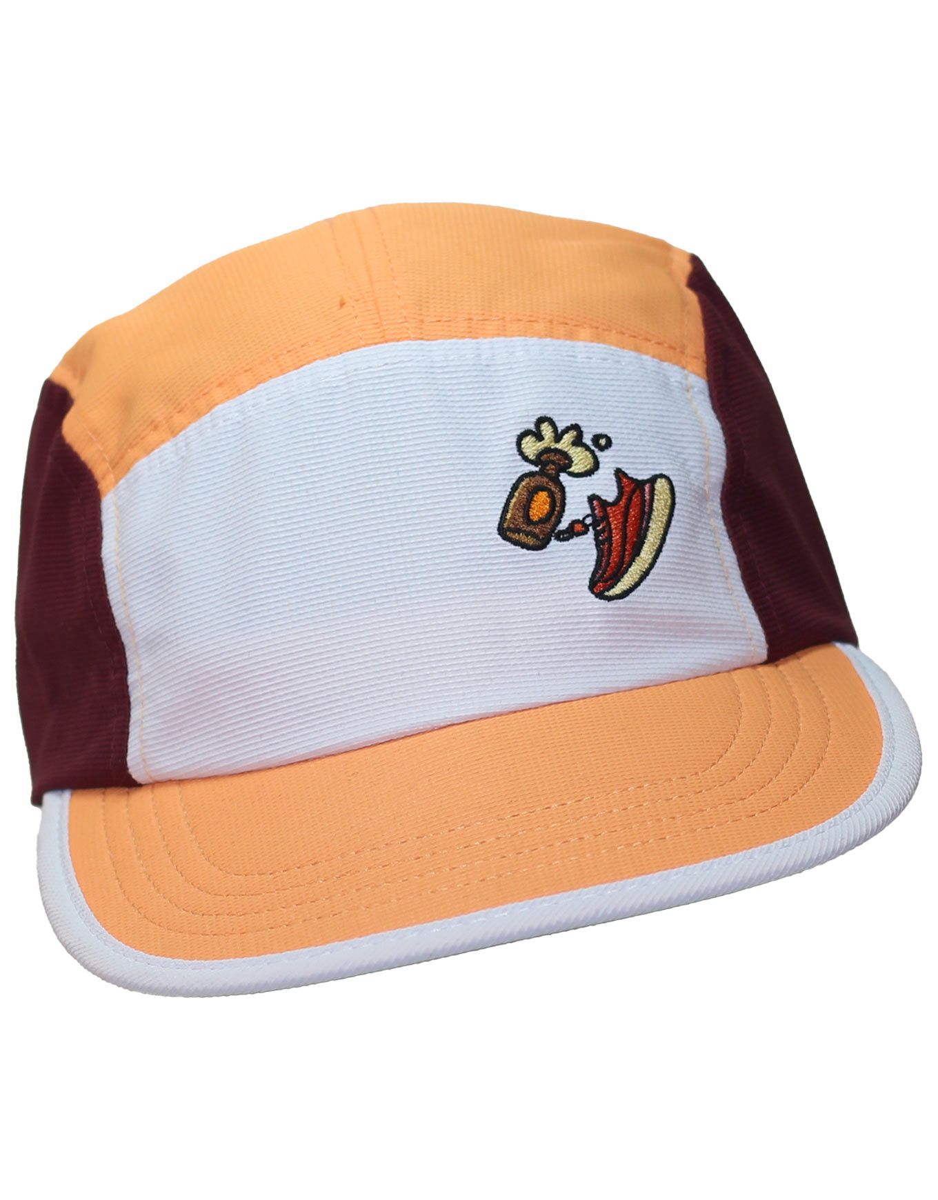 BV Sport Casquette 5 Panel DBDB Orange/Bordeaux Trail running caps ...