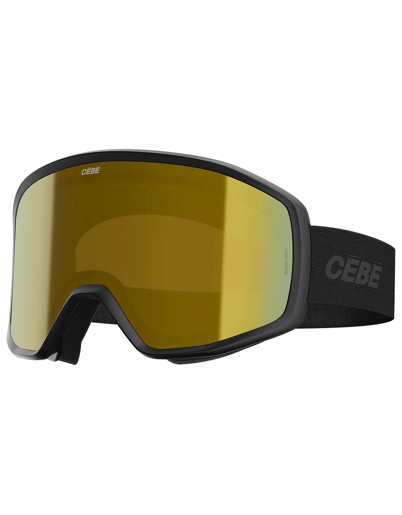 Cébé Razor 2 Black Amber Gold Mirror Cat.3 Masques de ski : Snowleader