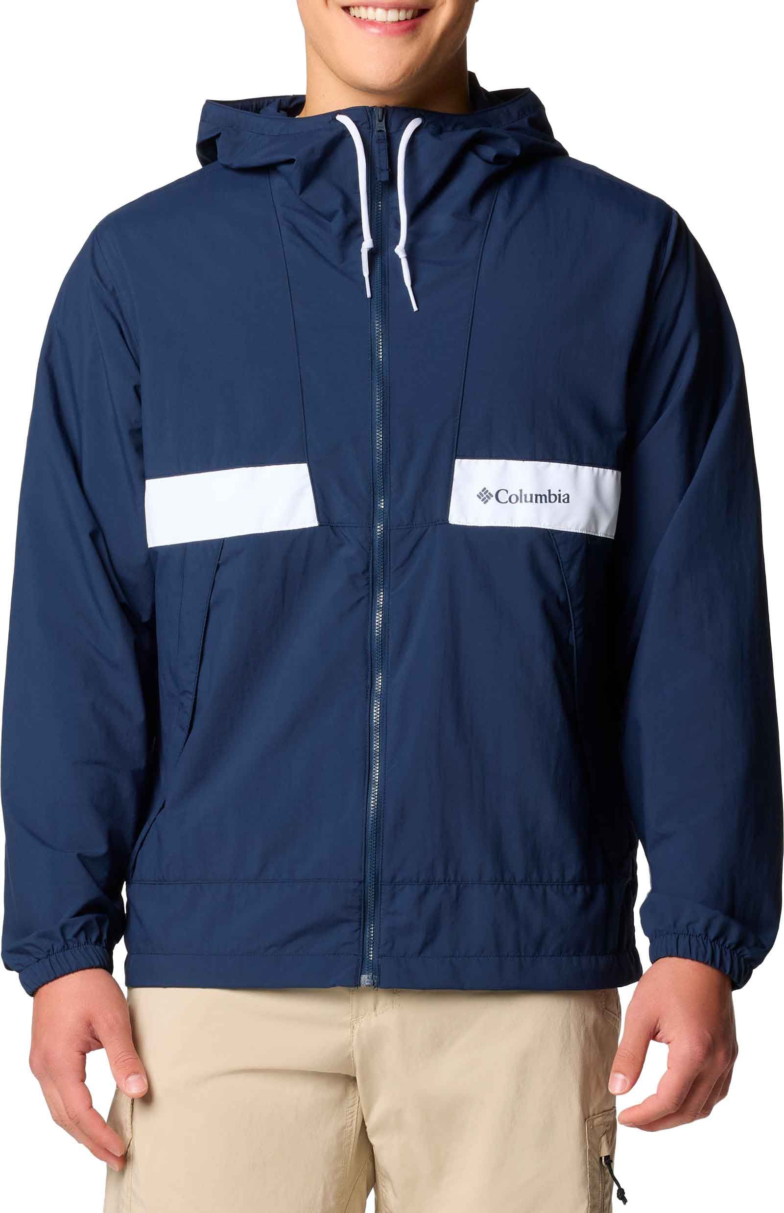 Columbia Spire Valley Hooded Windbreaker Collegiate Navy White Blousons ...