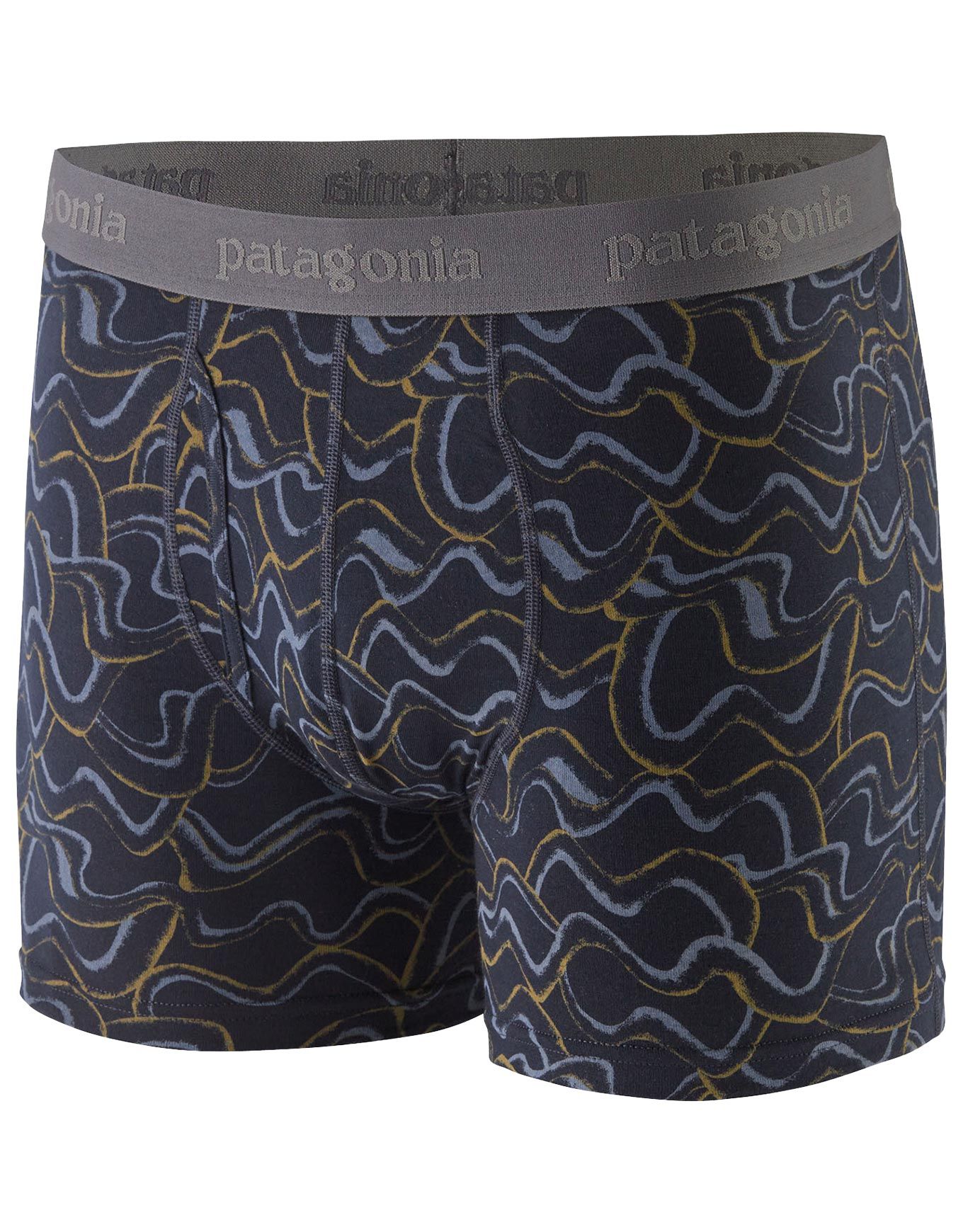 Patagonia M's Essential Boxer Briefs - 3 in. Small Currents: Pitch Blue ...