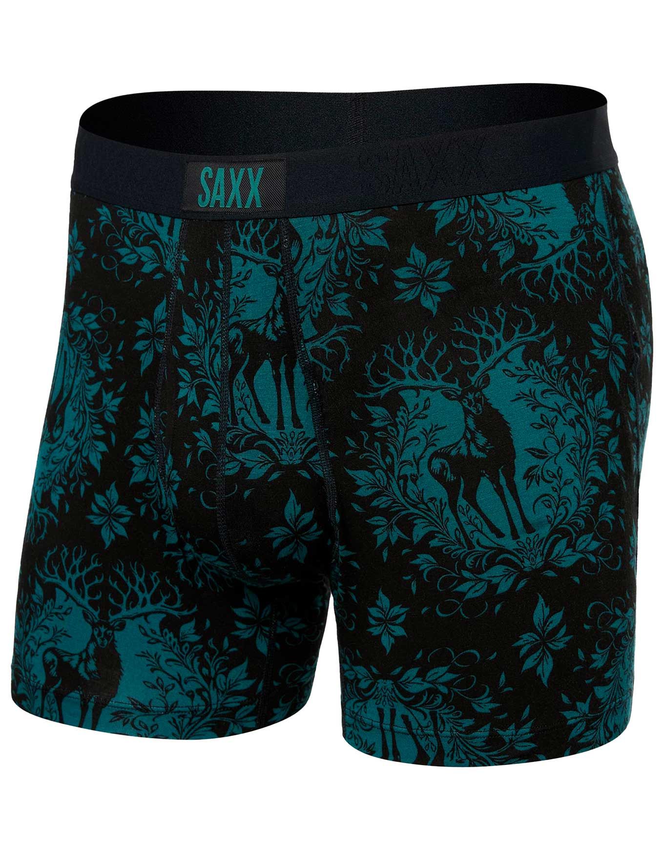 Saxx Underwear Ultra Super Soft Boxer Brief Fly Deer Damask Black ...