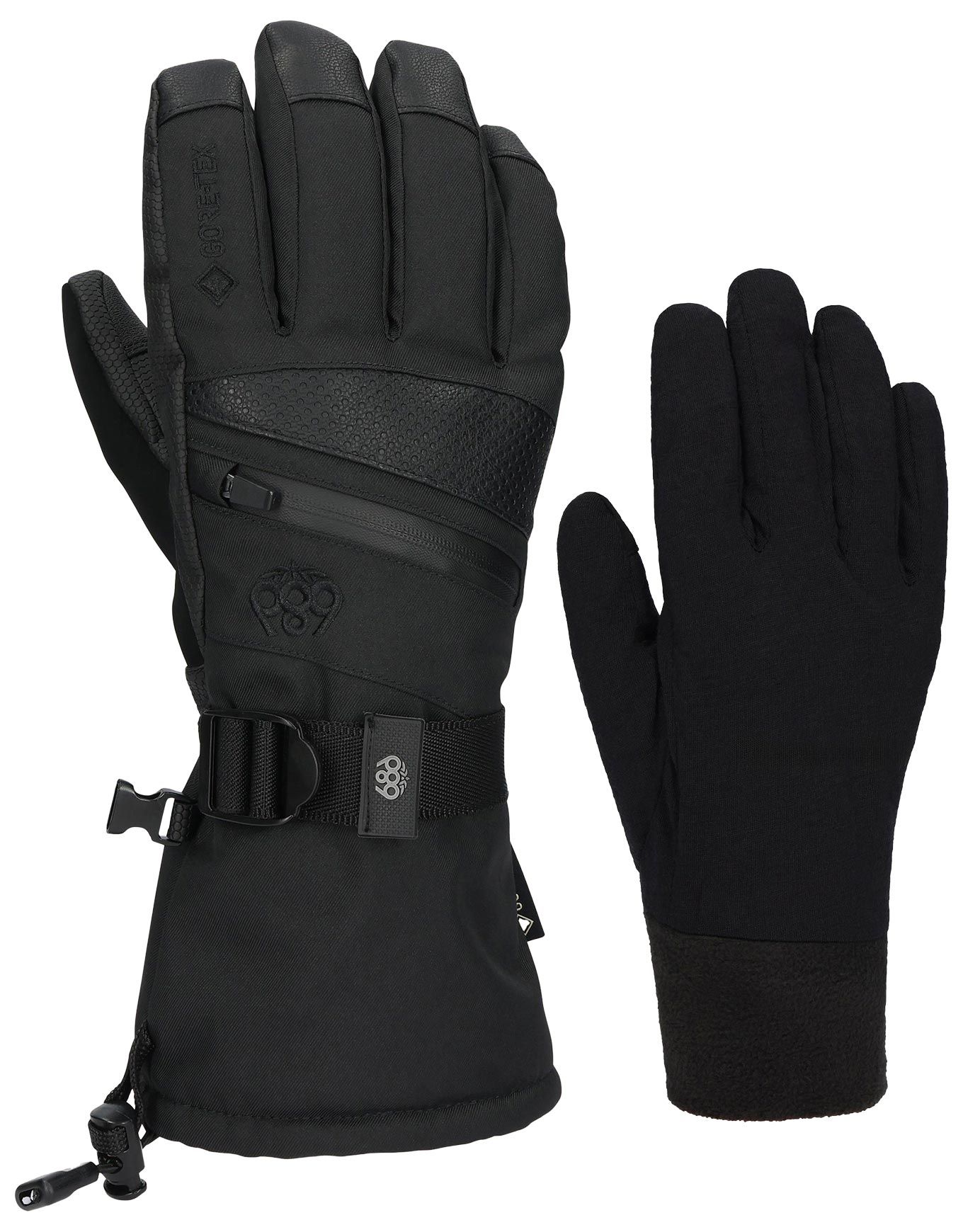 686 W Gore-Tex Smarty 3In1 Gauntlet Glove Black Gants de ski femme ...