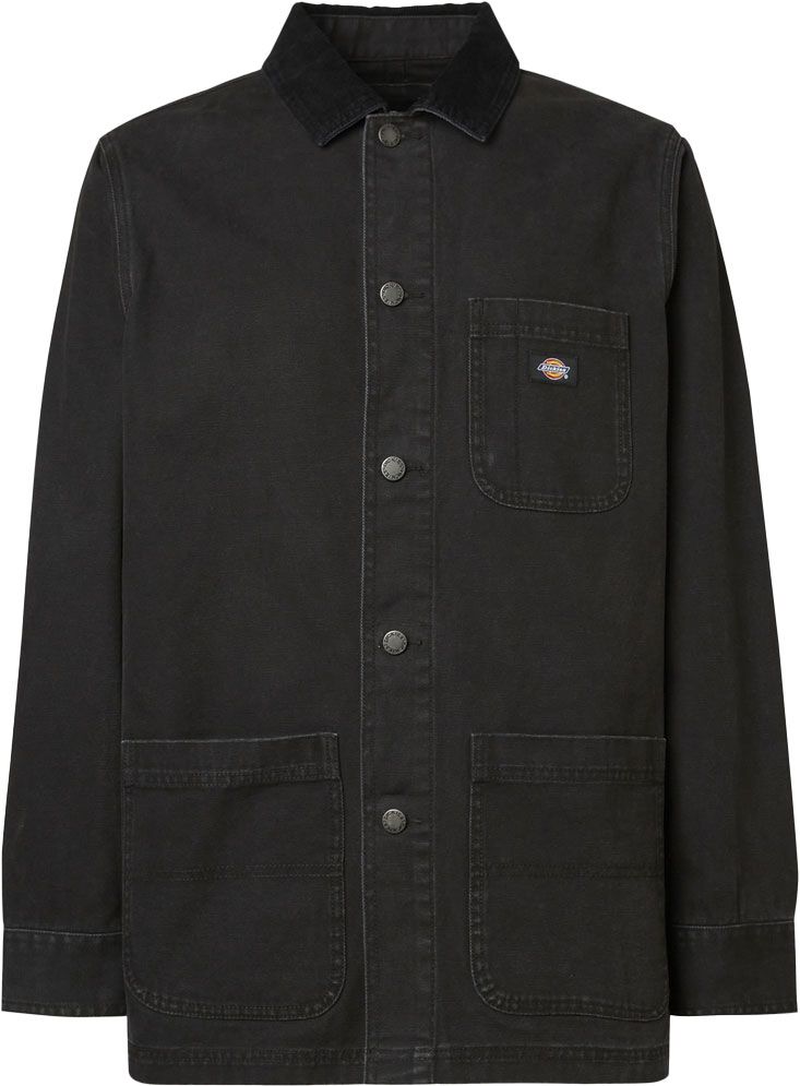 Dickies Duck Lined Chore Jacket Stone Washed Black Coats : Snowleader