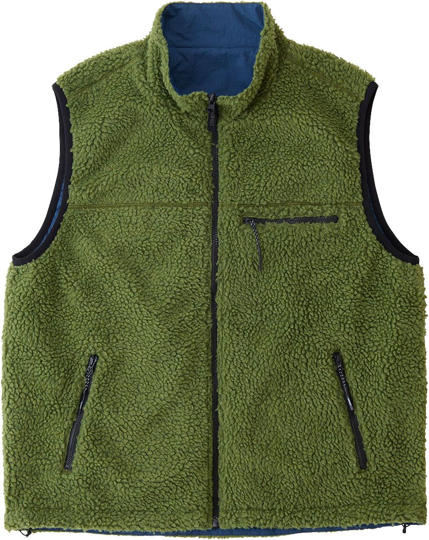 Gramicci Reversible Sherpa Vest Olive Dusty Navy Polaires femme ...