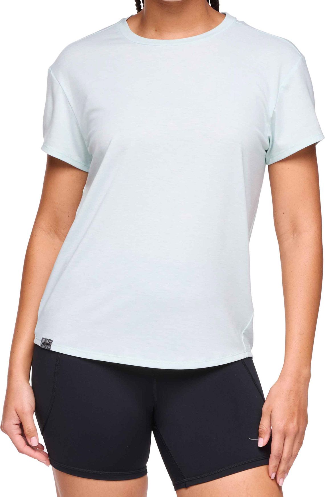 Hoka W Hoka Essential Tee Aqua Breeze Htr Women's trail running T ...
