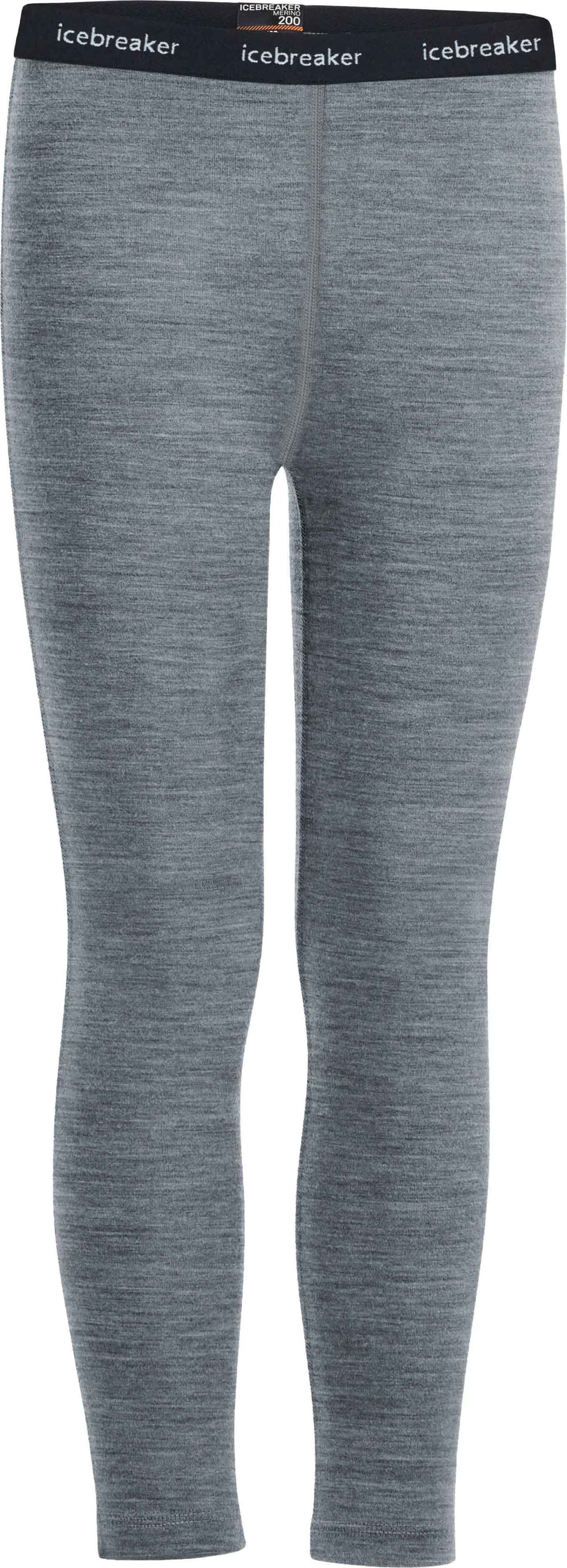 Icebreaker Kids 200 Oasis Leggings Gritstone Heather Termobyxor ...
