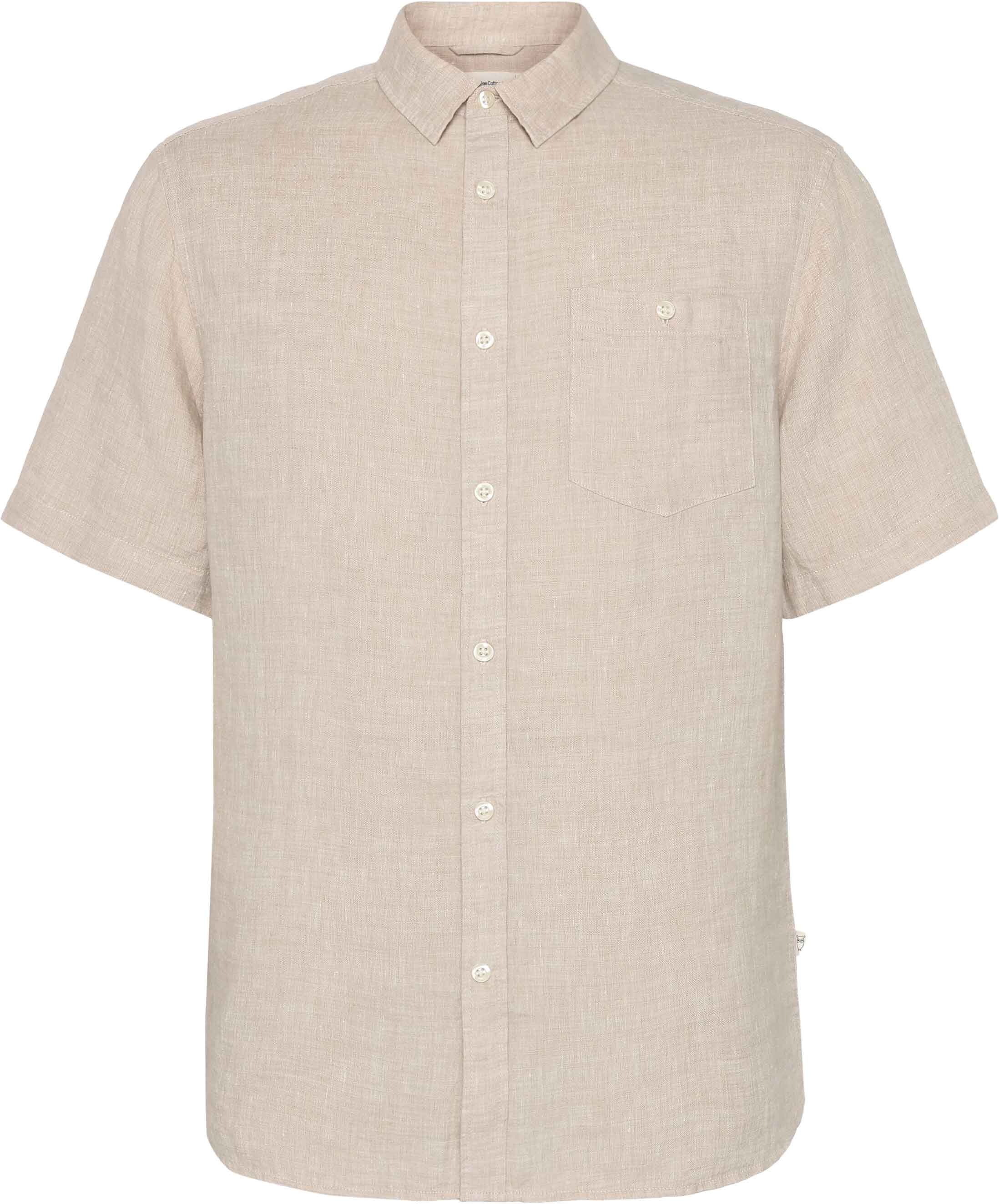 Knowledge Cotton Apparel Regular Linen Short Sleeve Shirt Yarndyed ...