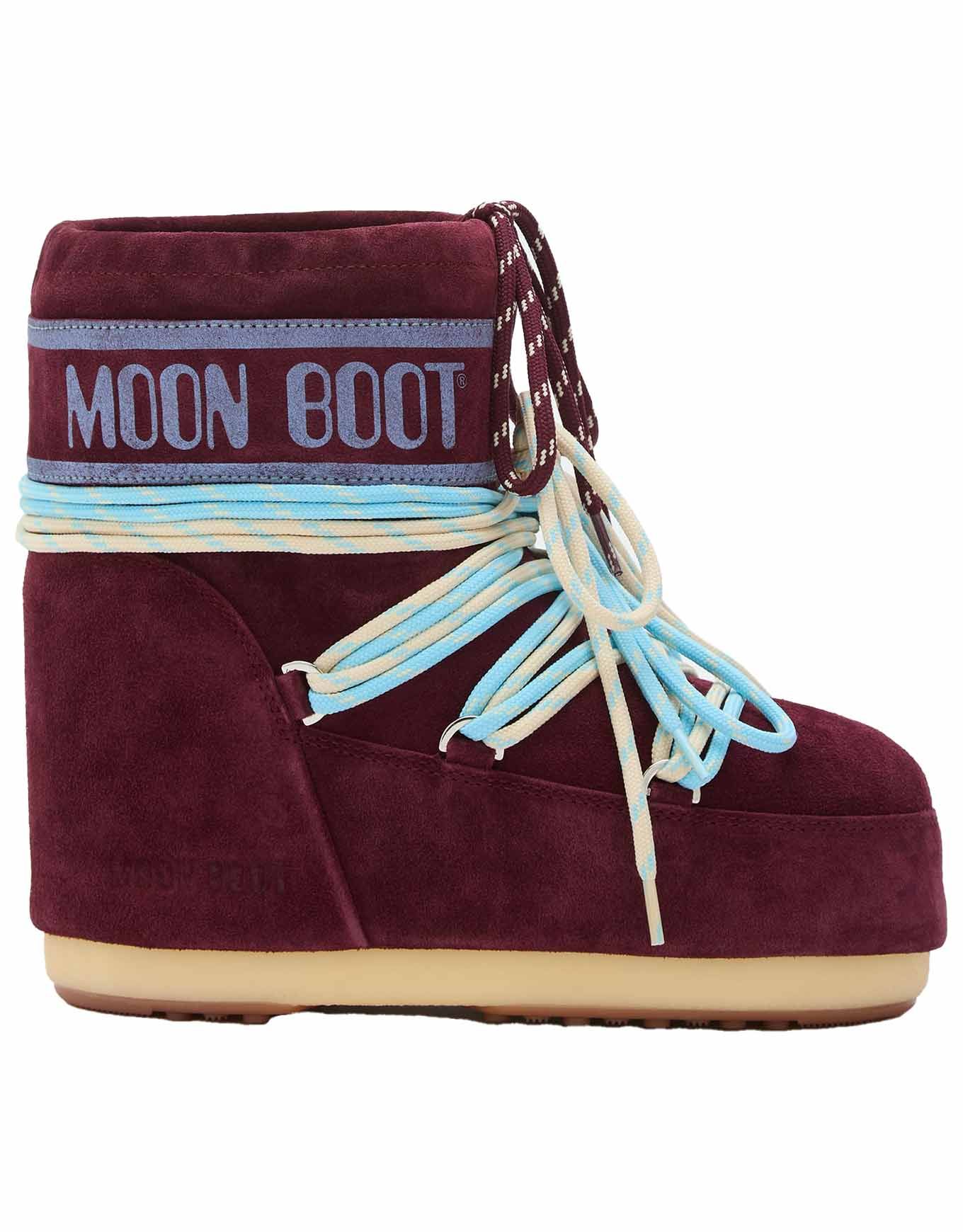 Moonboot Moon Boot Icon Low Suede Laces Burgundy Men's Après-Ski Boots ...