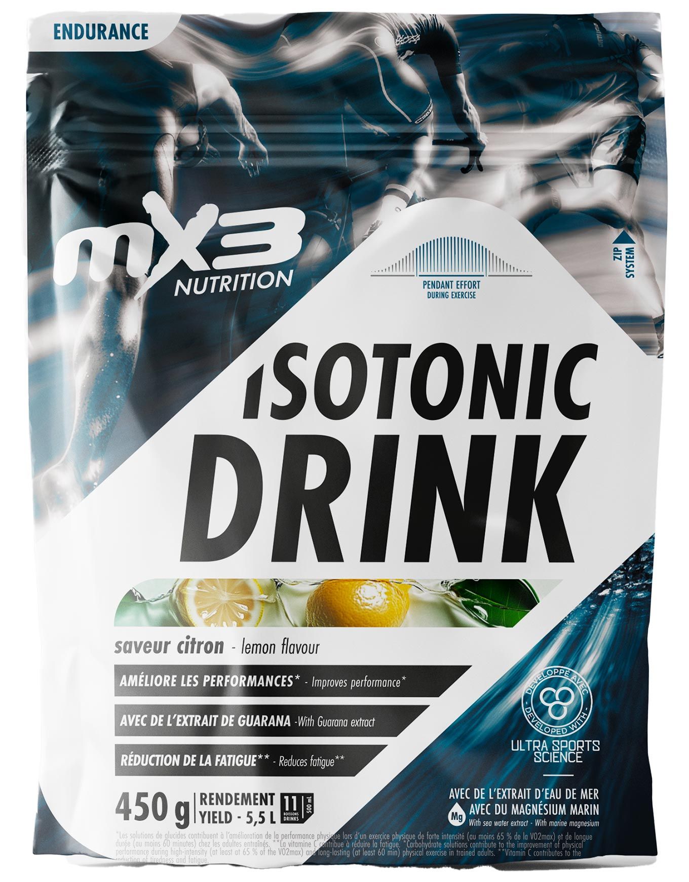 MX3 Boisson Isotonique - Court Citron - Guarana Energy Drinks : Snowleader