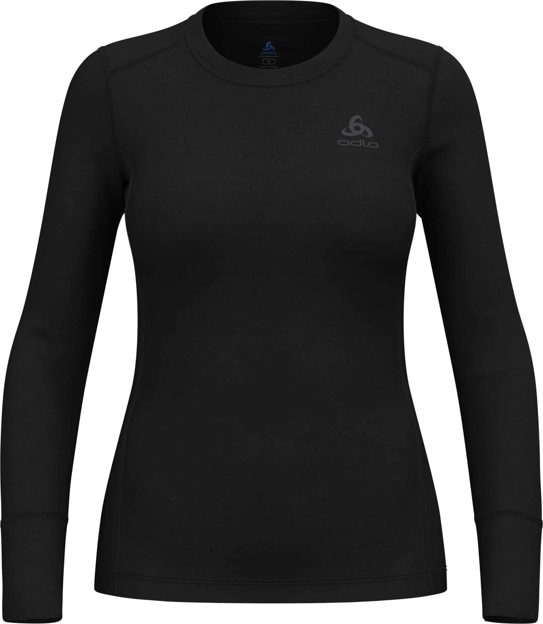 Odlo BL Top Crew Neck LS Merino 200 W Black Women's base layer/thermal ...