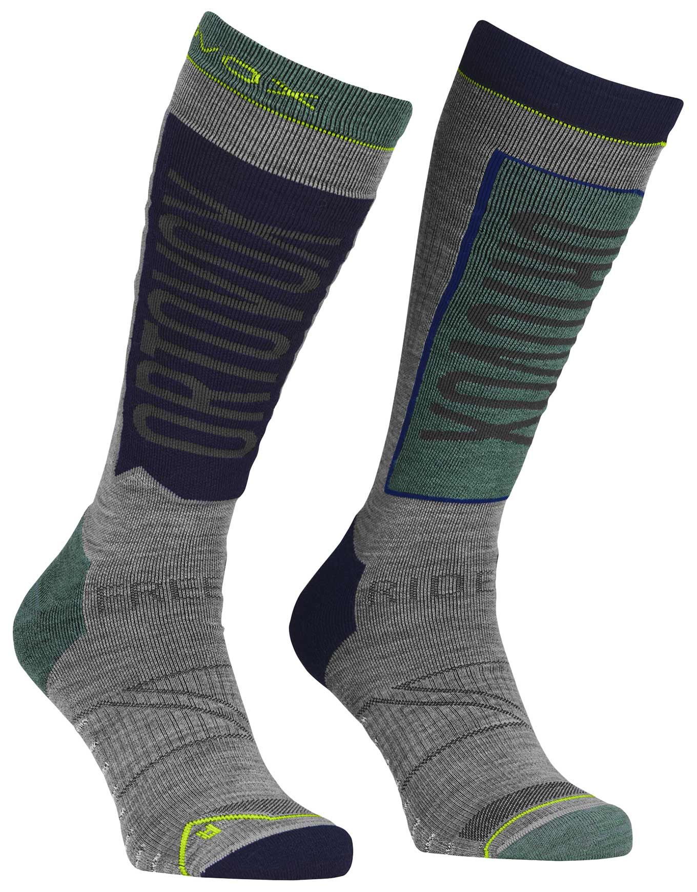 Ortovox Free Ride Long Socks M Arctic Grey Ski socks : Snowleader
