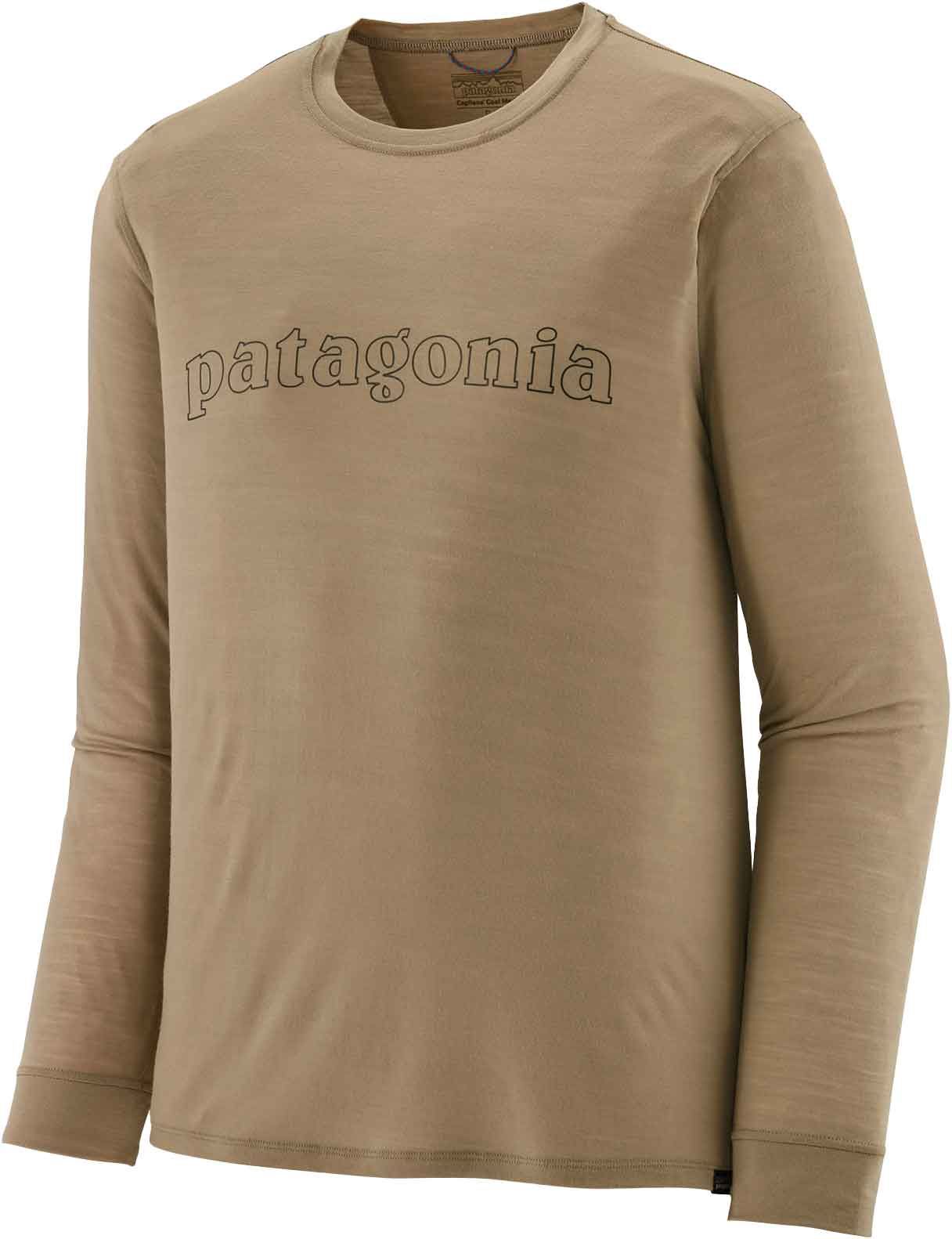Patagonia M's L/S Cap Cool Merino Blend Graphic Shirt Outline Seabird ...