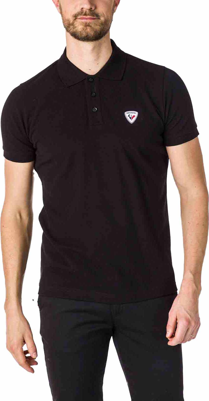 Rossignol M Logo Polo Black Polo Shirts : Snowleader