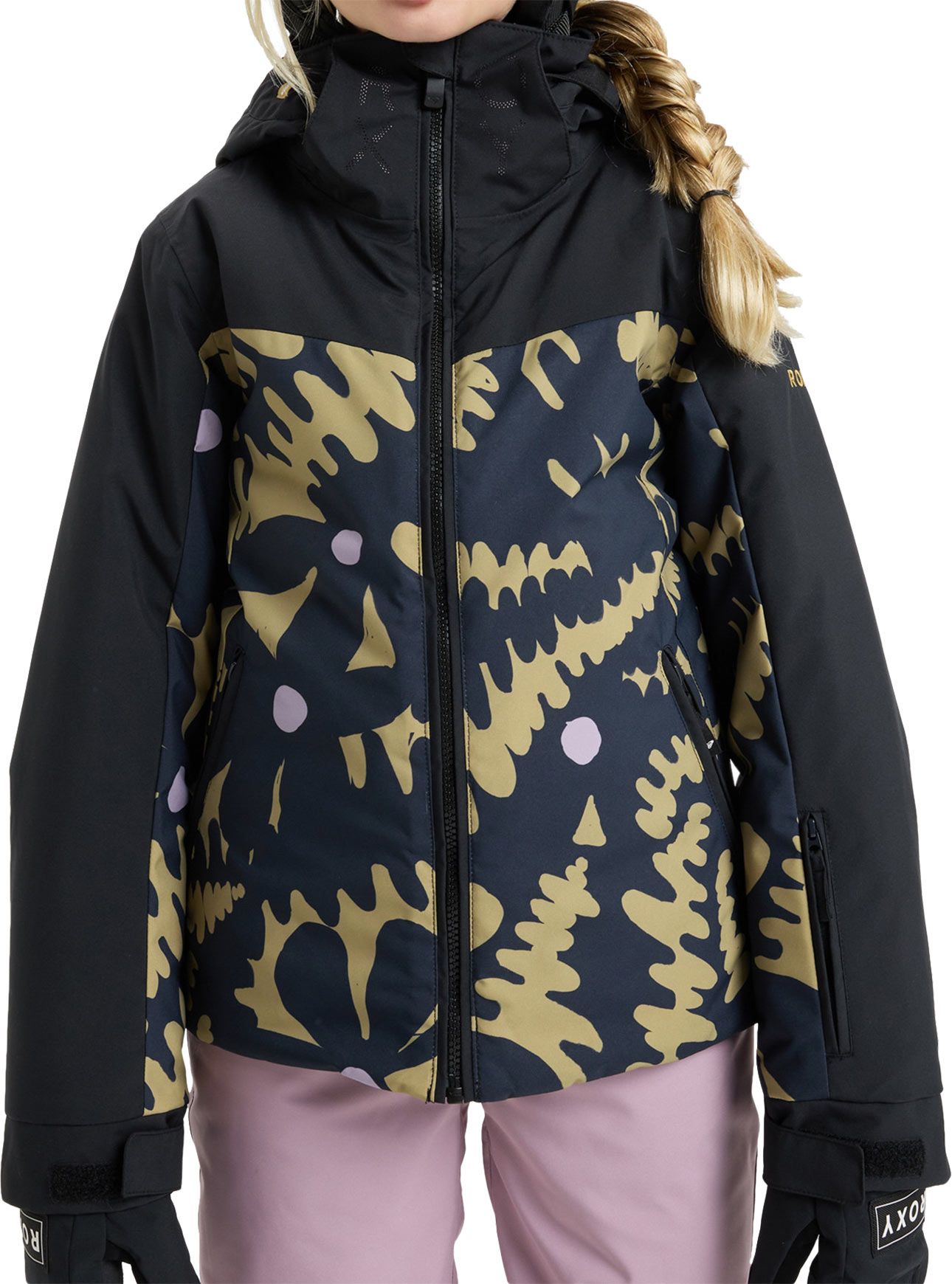 Roxy Free Jet Block Girl Jacket Fennel Seed Big Flower Rg Vestes ski ...