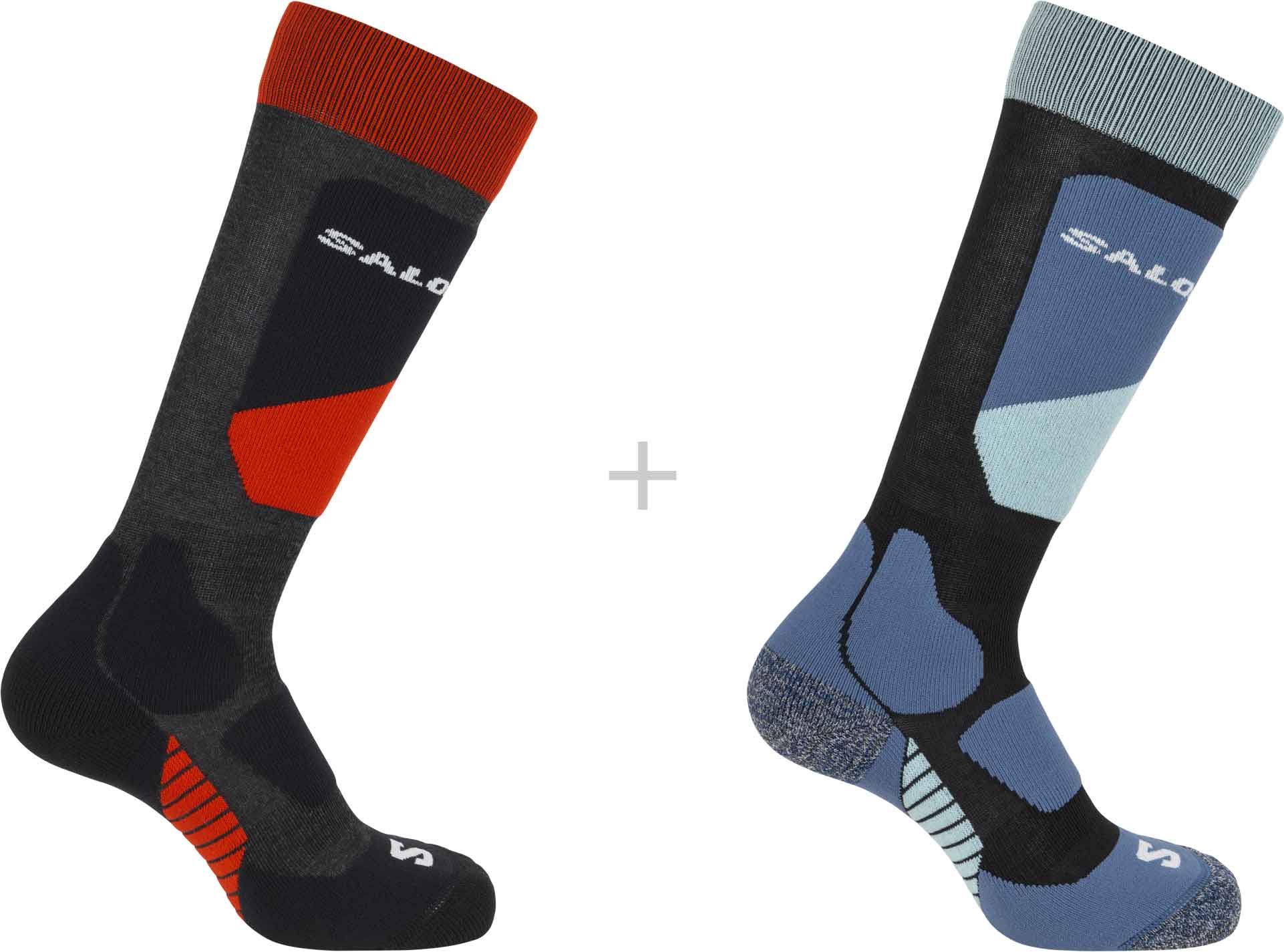 Salomon Socks S/Access Jr 2-Pack Black/Magnet Kid's ski socks : Snowleader