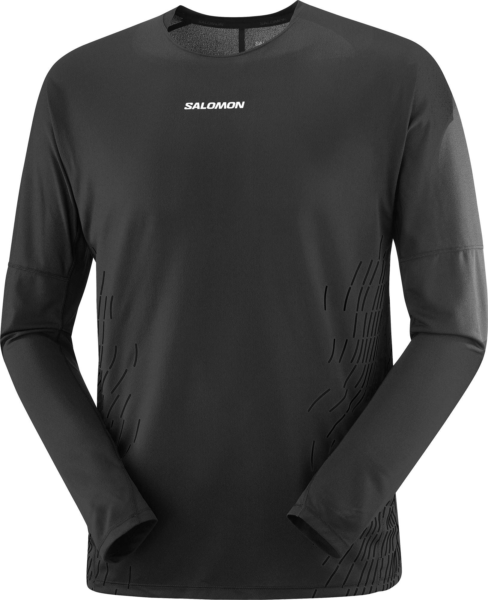Salomon Sense Aero LS Tee GFX M Deep Black/Black Beauty Trail / Running ...