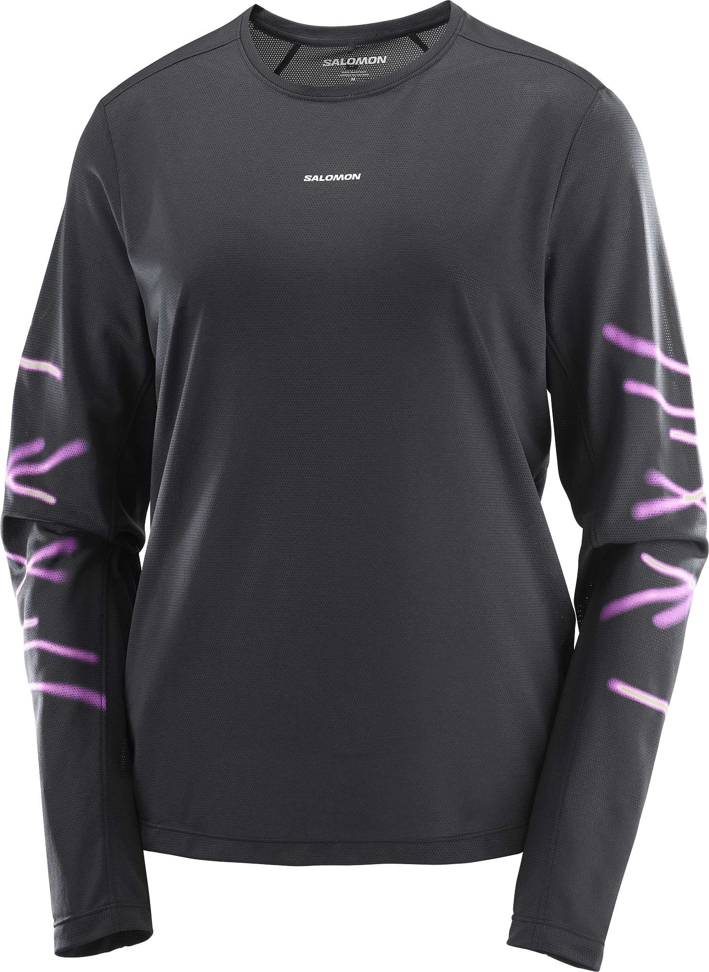 Salomon Shakeout Core LS Tee GFX W Deep Black Women's trail running T ...