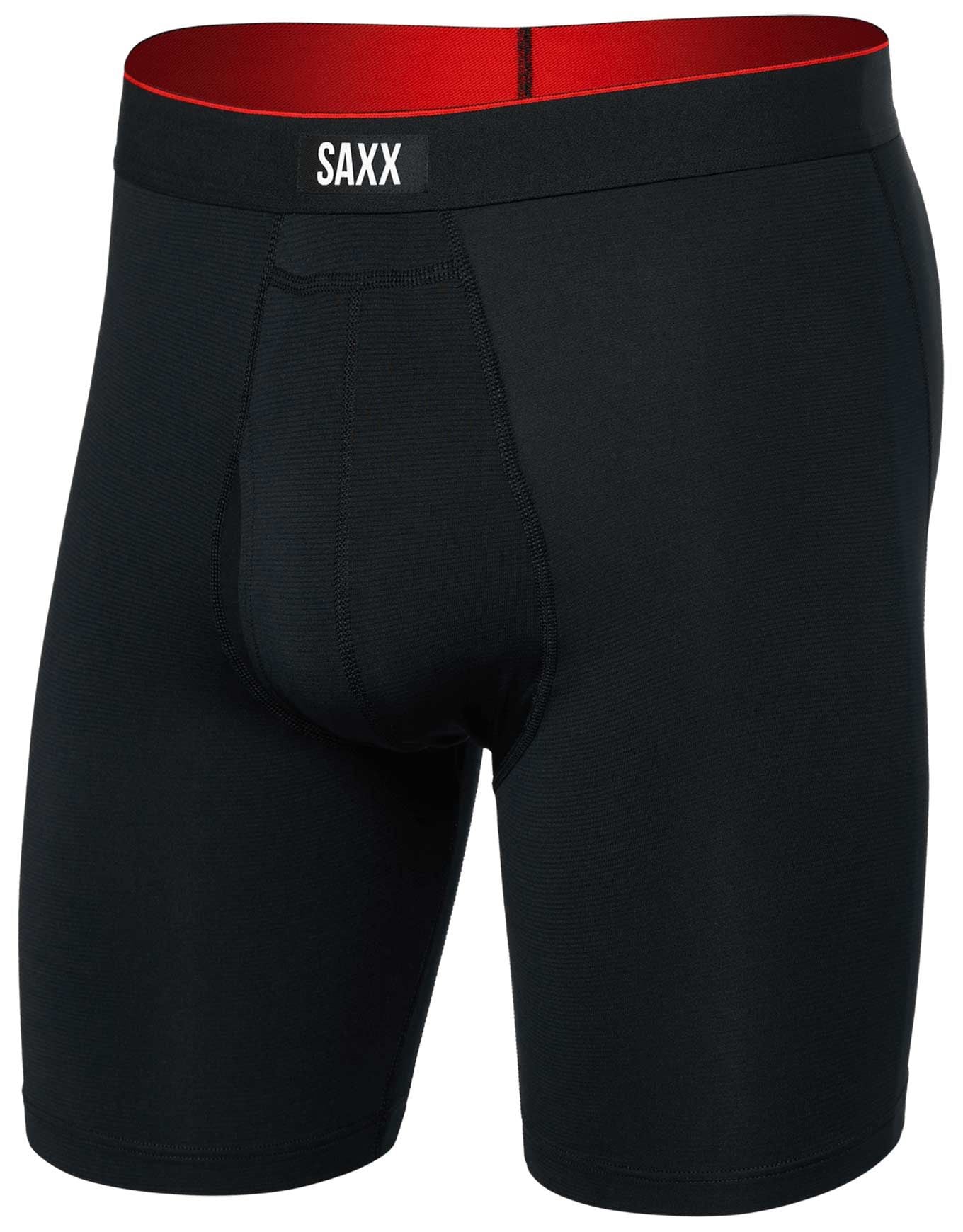 Saxx Underwear Multi-Sport Mesh Long Black Boxers : Snowleader