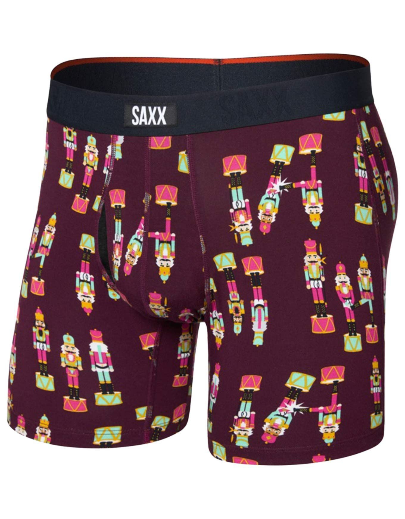 Saxx Underwear Vibe Xtra BB Fly Nutcracker 25/Maroon Boxers : Snowleader