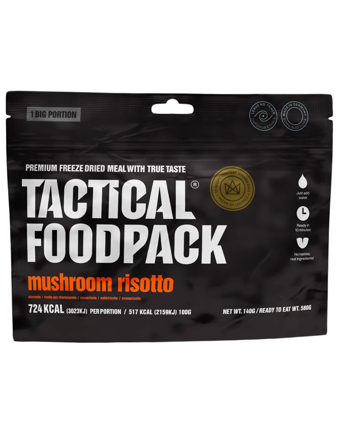 Tactical Foodpack BIG Risotto Aux Champignons 140g Freeze-dried Meals ...