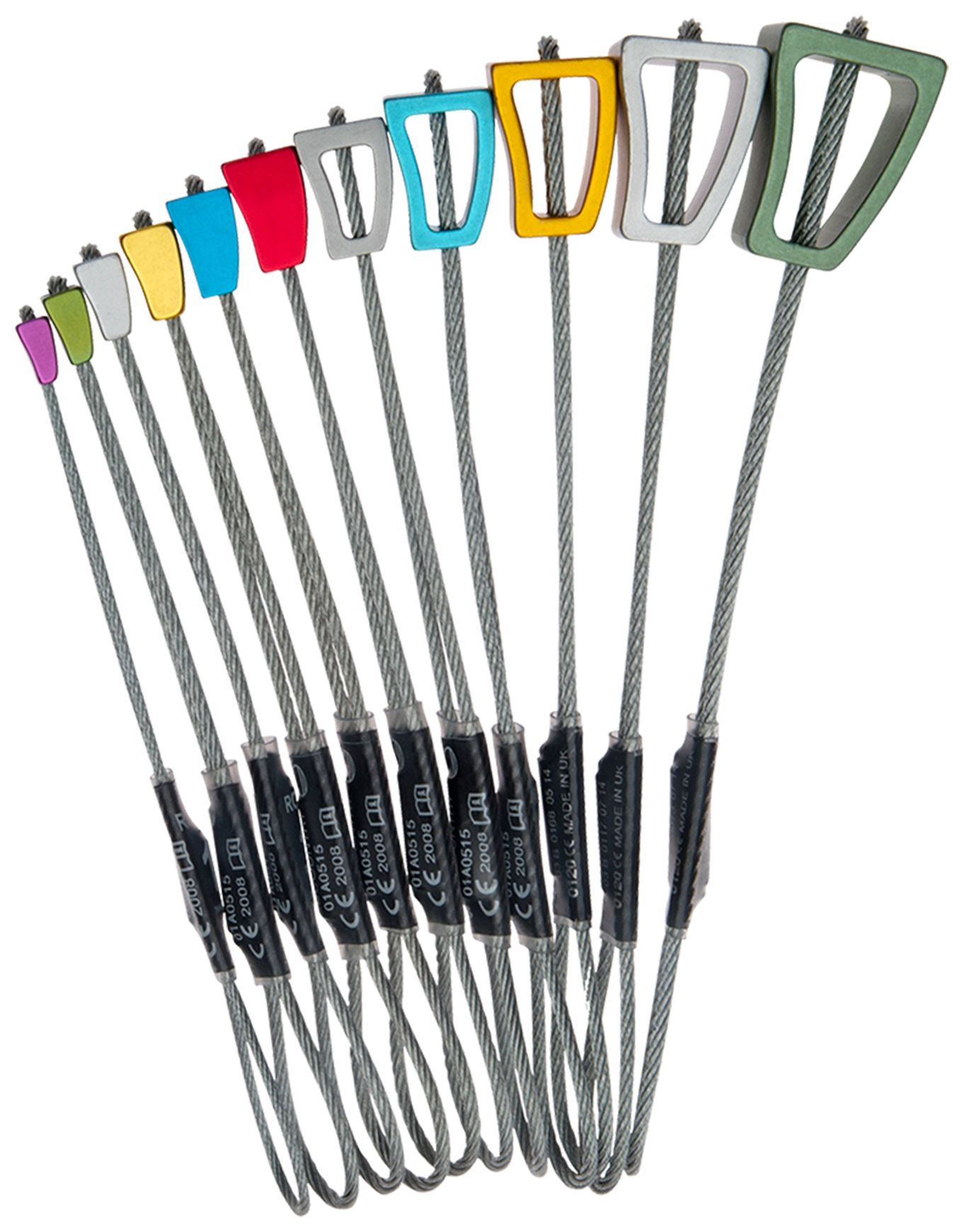 Wild Country Rock On Wire Anodised Set 1-10 Uni Climbing stoppers ...
