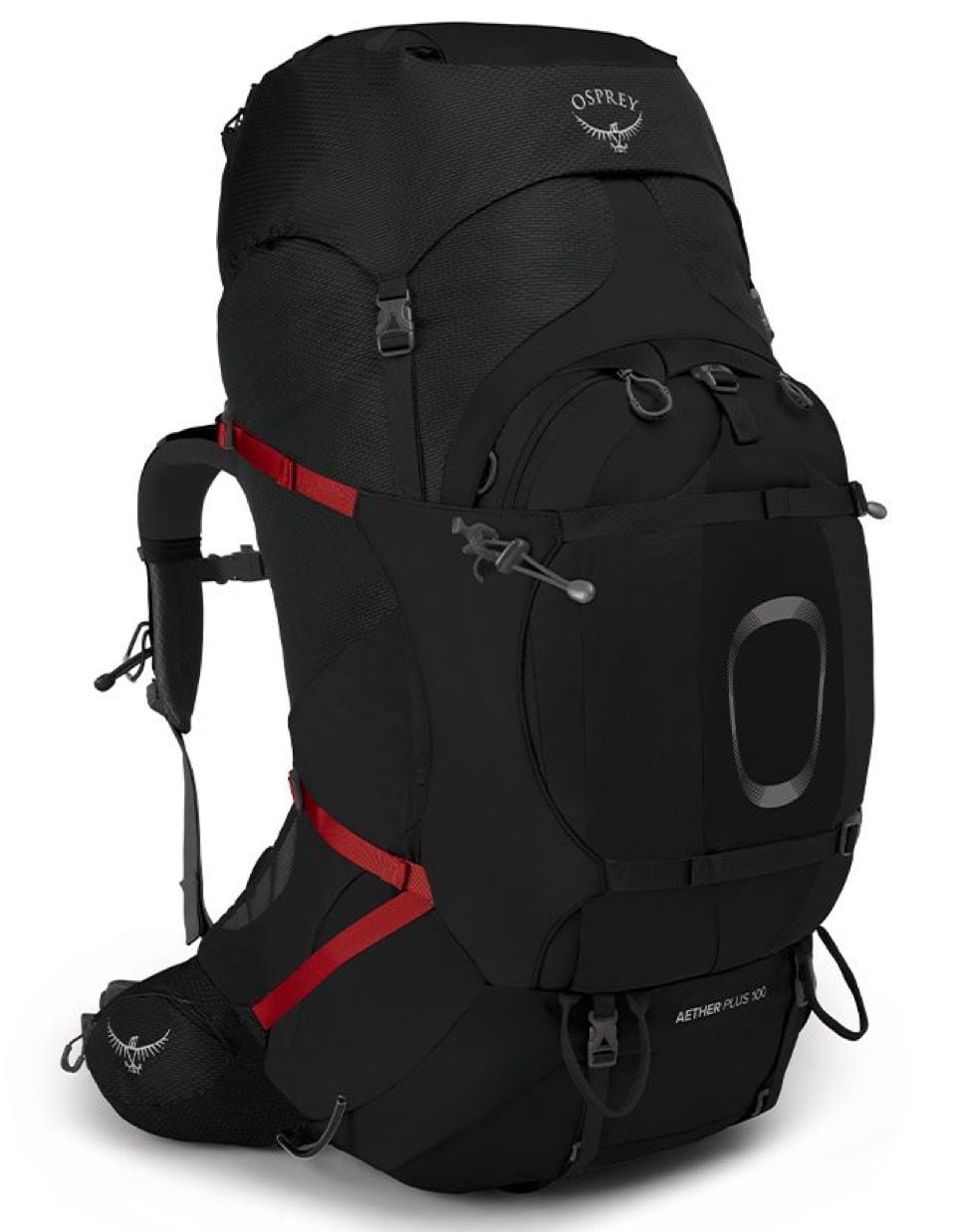 Osprey Aether Plus 100 Black Trekking Backpacks : Snowleader