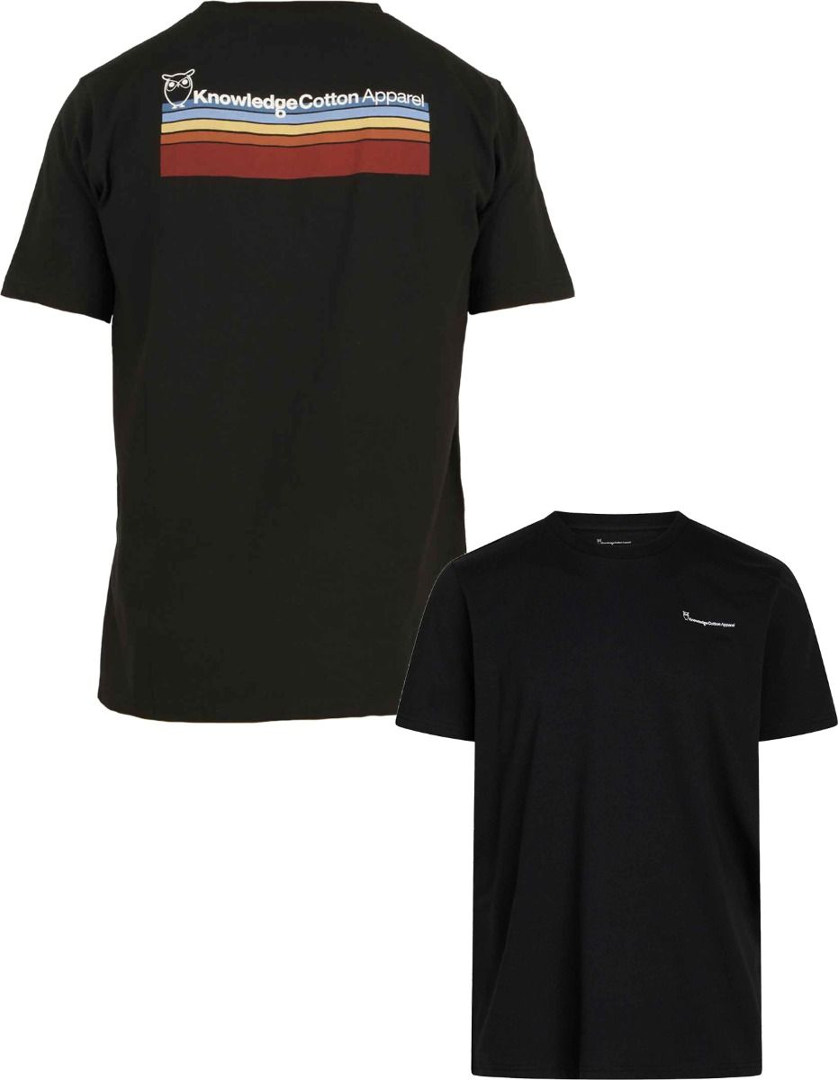 Knowledge Cotton Apparel Regular Fit Knowledge Back Print T-Shirt Black ...